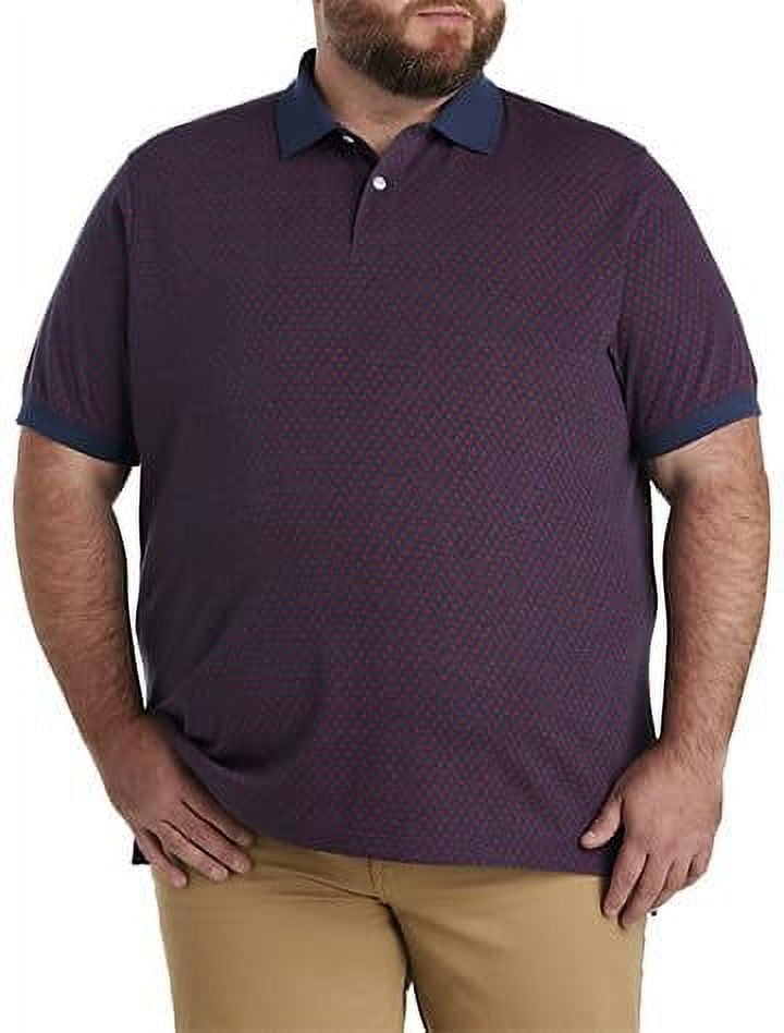 Diamond Print Polo Shirt Red/Navy 4XL - Walmart.com