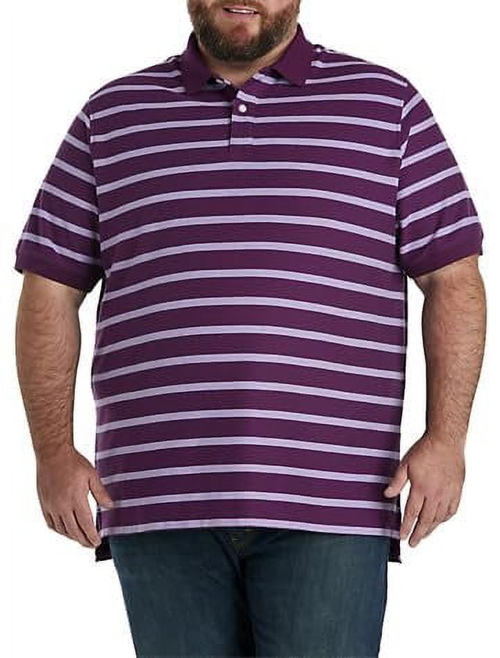 Harbor Bay by DXL Men's Big and Tall Heather Stripe Polo Shirt Purple ...