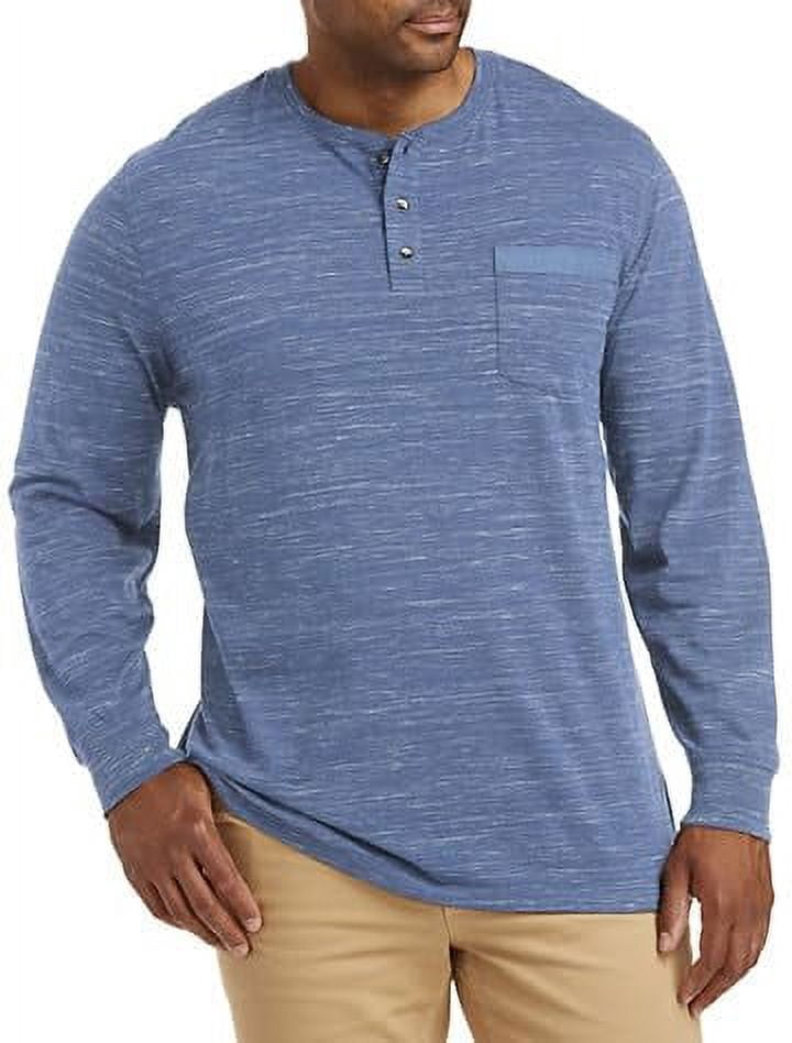 Long-Sleeve Jersey Henley Shirt Moonlight Blue 4XLT - Walmart.com