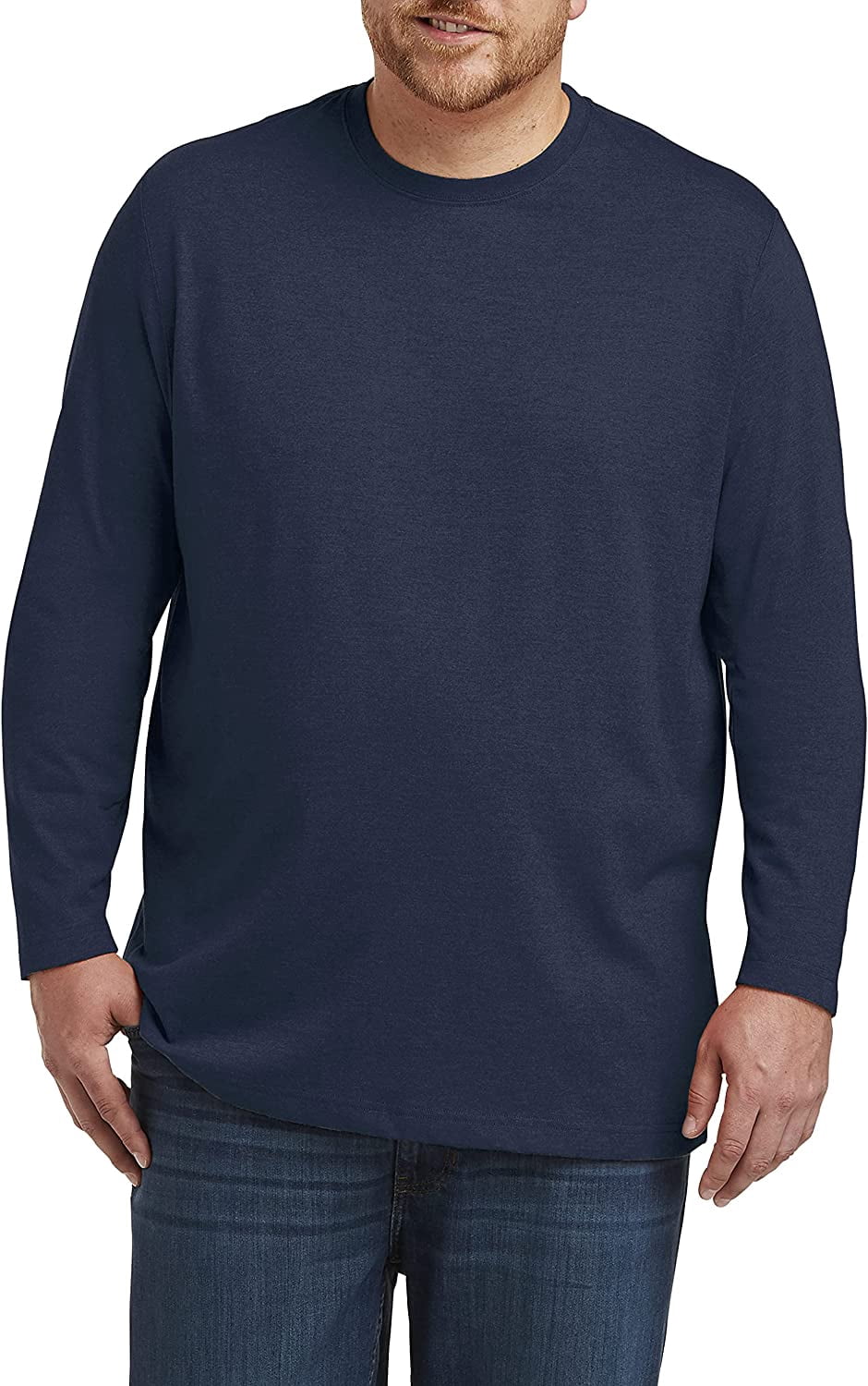 Harbor Bay by DXL Men's Big and Tall Wicking No-Pocket Long-Sleeve Tee ...
