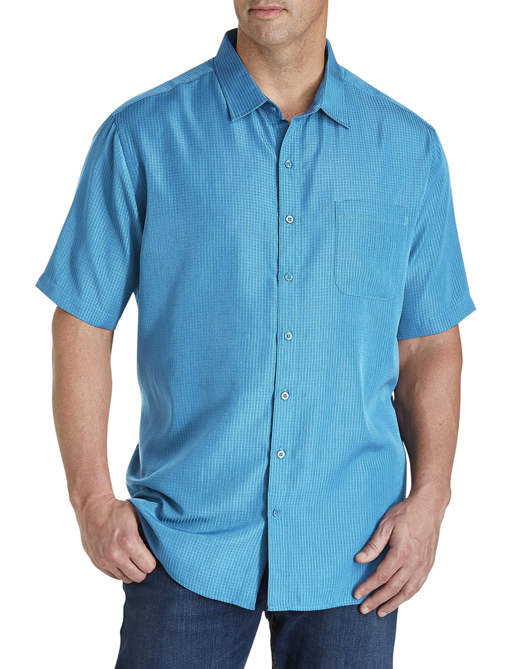 Microfiber Comfort Grid Sport Shirt Blue Jay 4XL - Walmart.com