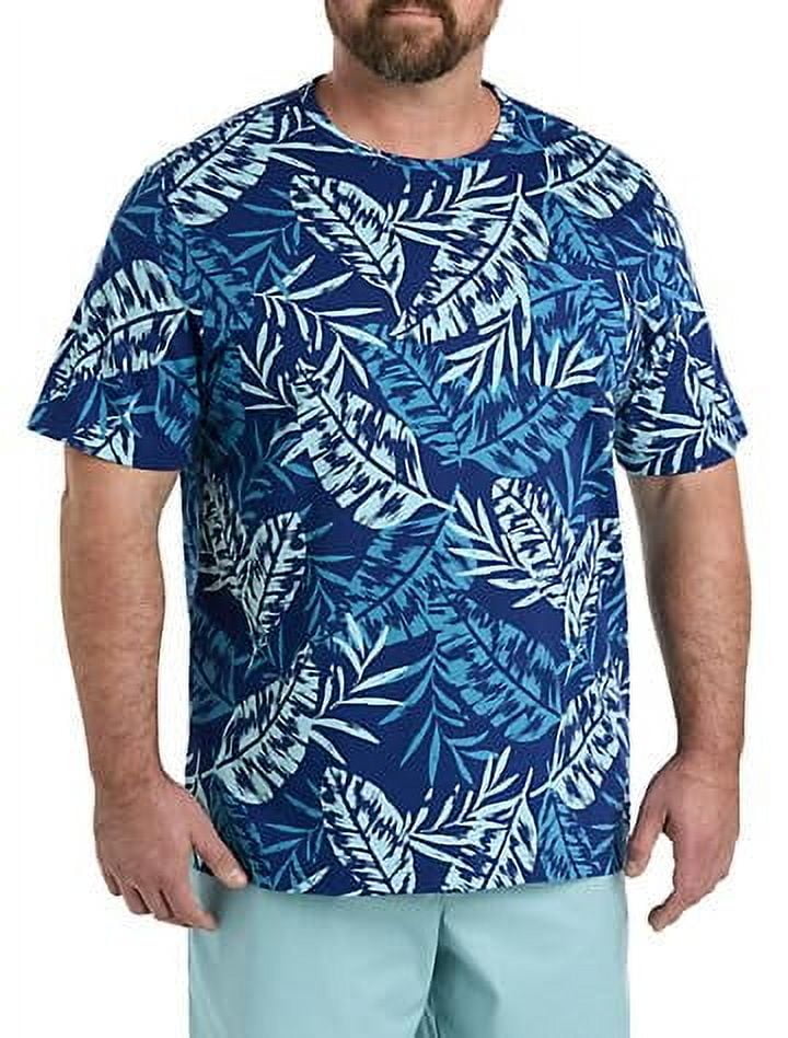 Harbor Bay by DXL Men's Big and Tall Multi Leaf Print T-Shirt Blue Multi 5XLT - Walmart.com