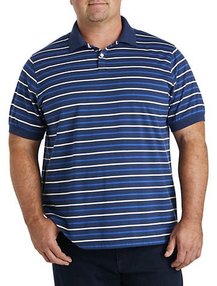 Harbor Bay by DXL Men's Big and Tall Multi-Stripe Polo Shirt Blue Multi ...