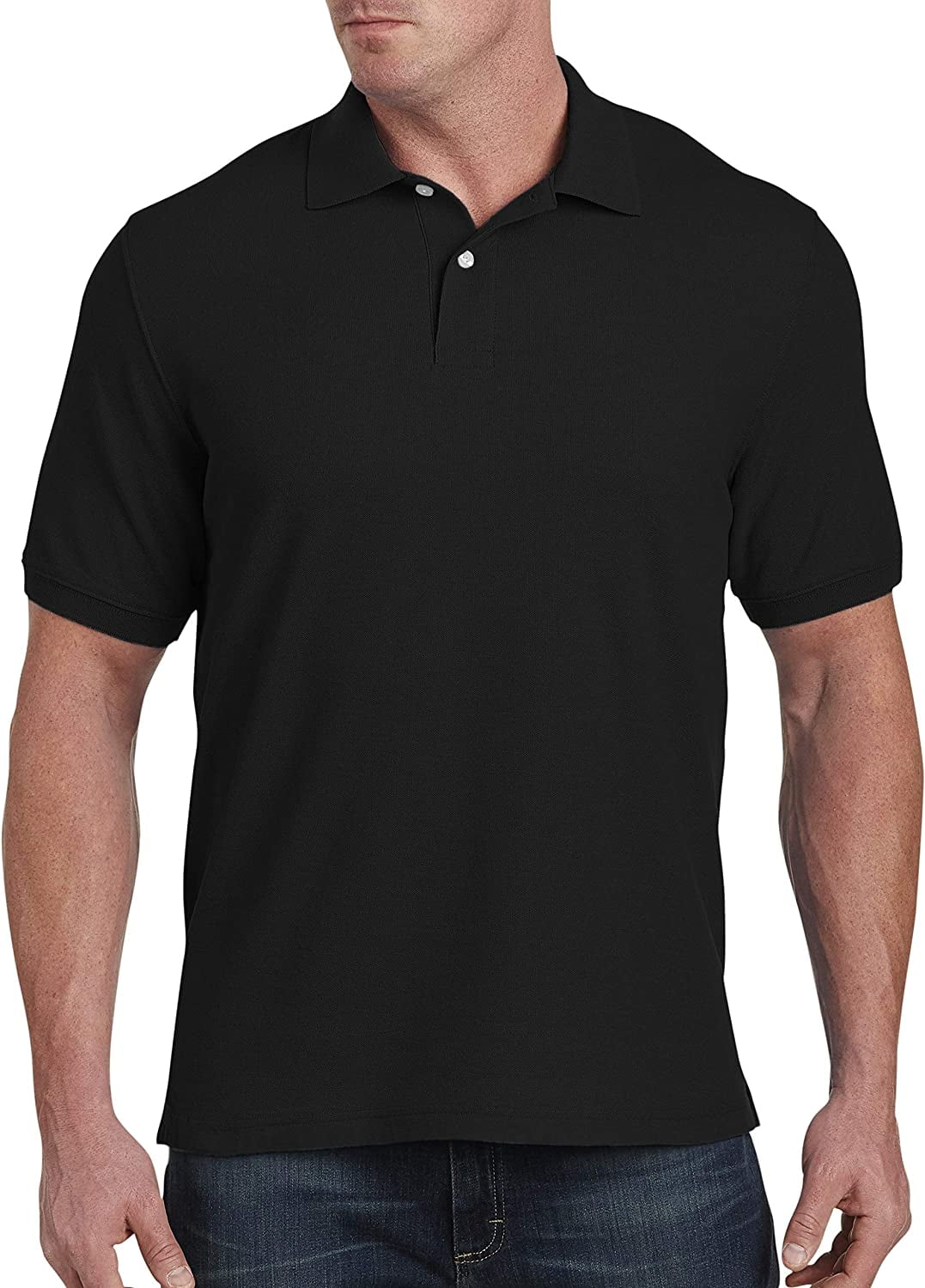 Piqué Polo Shirt Black 2XLT - Walmart.com