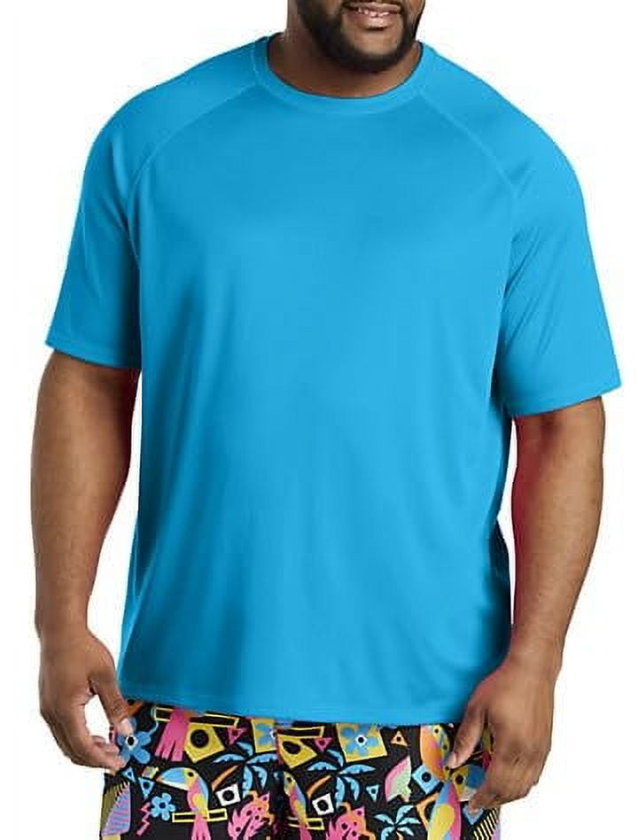 Harbor Bay by DXL Men's Big and Tall Swim Rash Guard T-Shirt Blue Danube 5XLT - Walmart.com