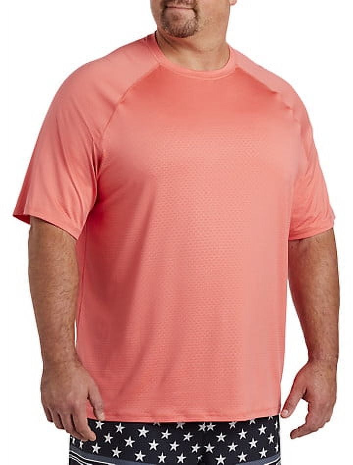 Harbor Bay by DXL Men's Big and Tall Textured Swim Top Georgia Peach ...