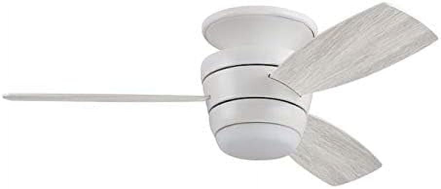 Harbor Breeze Mazon White 44 in. LED Indoor Flush mount Ceiling Fan (3 ...