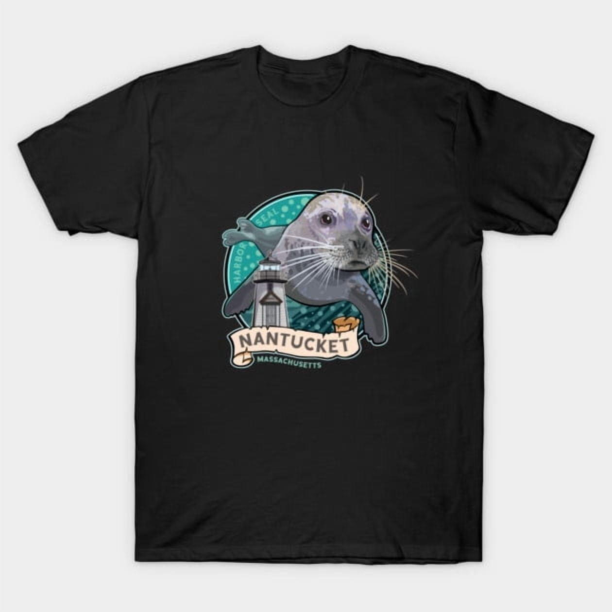 Harbor Seal Brant Point Lighthouse Nantucket Funny Massachusetts Retro ...