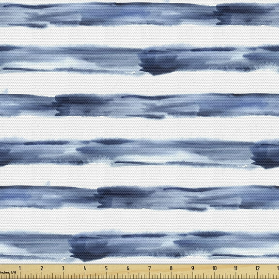 Ambesonne Navy Blue Fabric by the Yard Upholstery, Japanese Curves ...