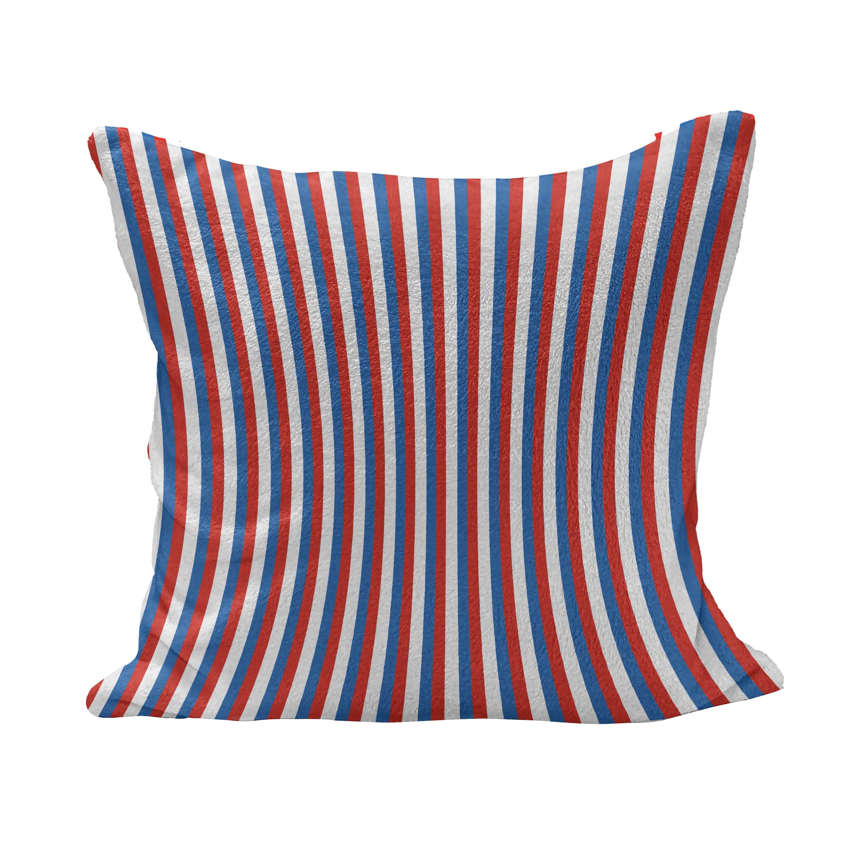 Harbour Stripe Fluffy Throw Pillow Cushion Cover, Vertical Patriotic ...