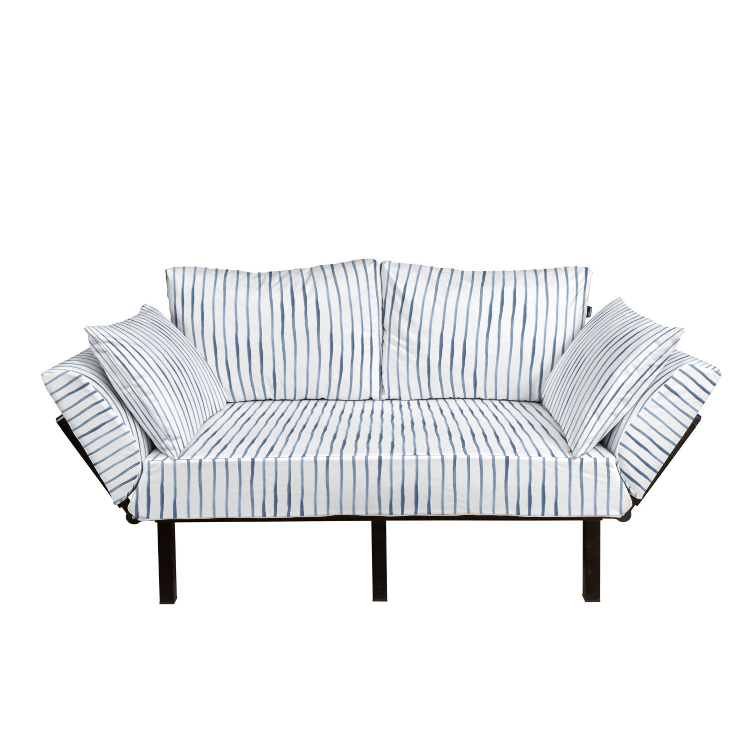 Harbour Stripe Futon Couch, Abstract Brushstroke Nautical Ocean ...