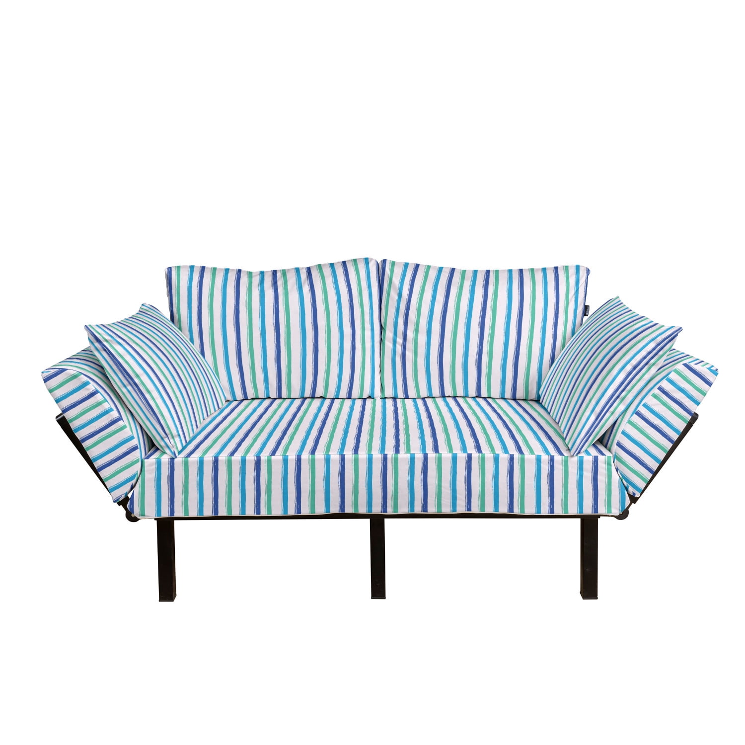 Harbour Stripe Futon Couch, Brushstroke Lines Backdrop in Several Tones ...