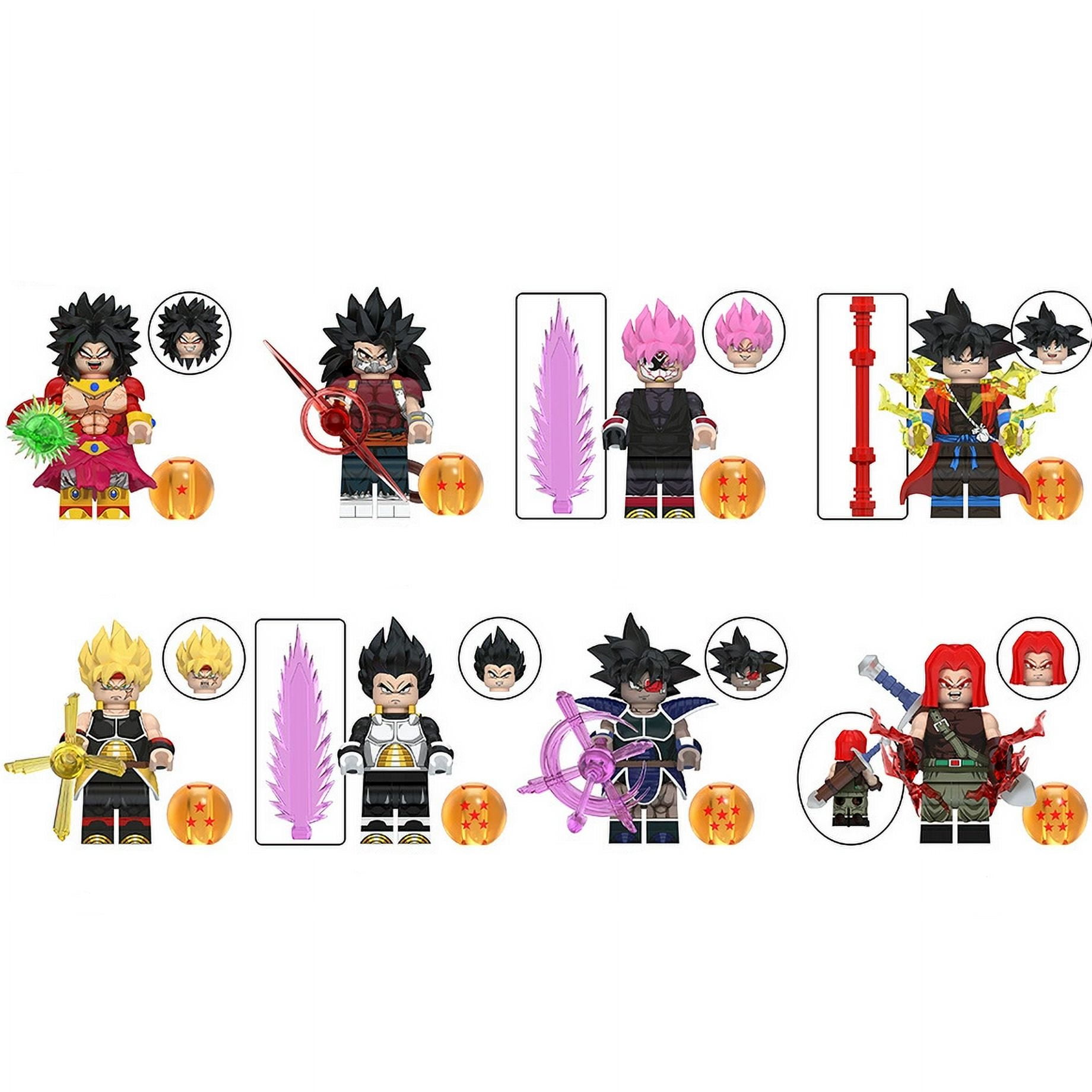 Harbrot Dragon Ball Z Action Figures, 8Pcs/Set Dragon Ball Z Toys Mini ...