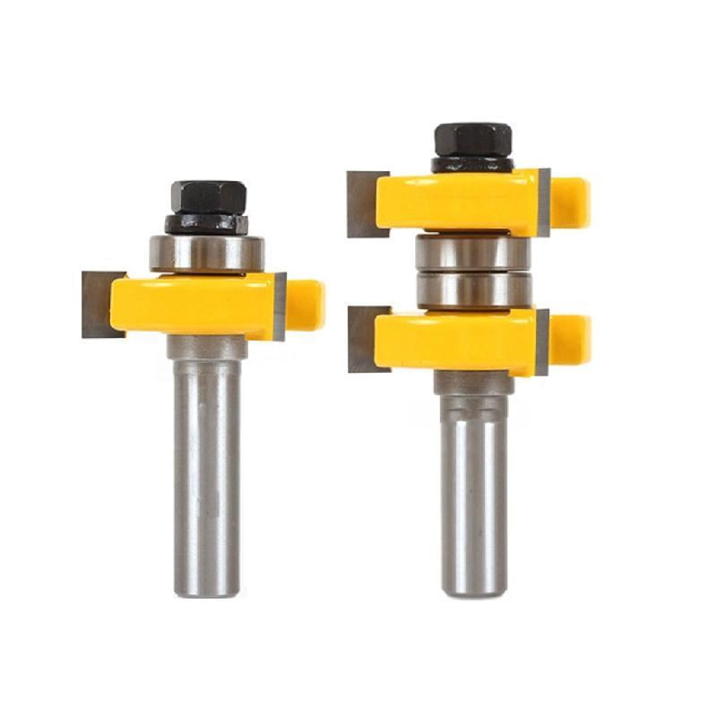 Hard Alloy Tipped Tongue Router Bit Set of 2pcs Panel Cabinet Door ...