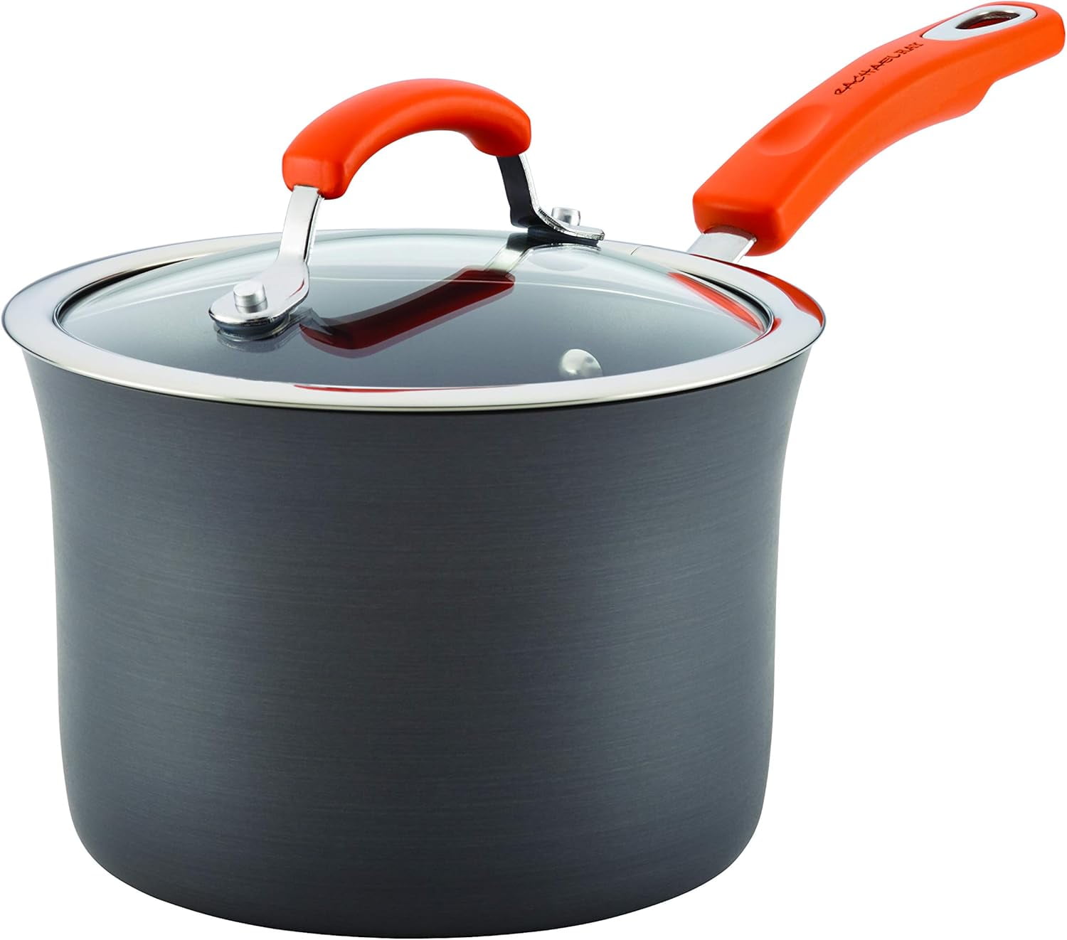 Hard Anodized Nonstick Sauce Pan/Saucepan with Lid, 3 Quart, Gray with ...
