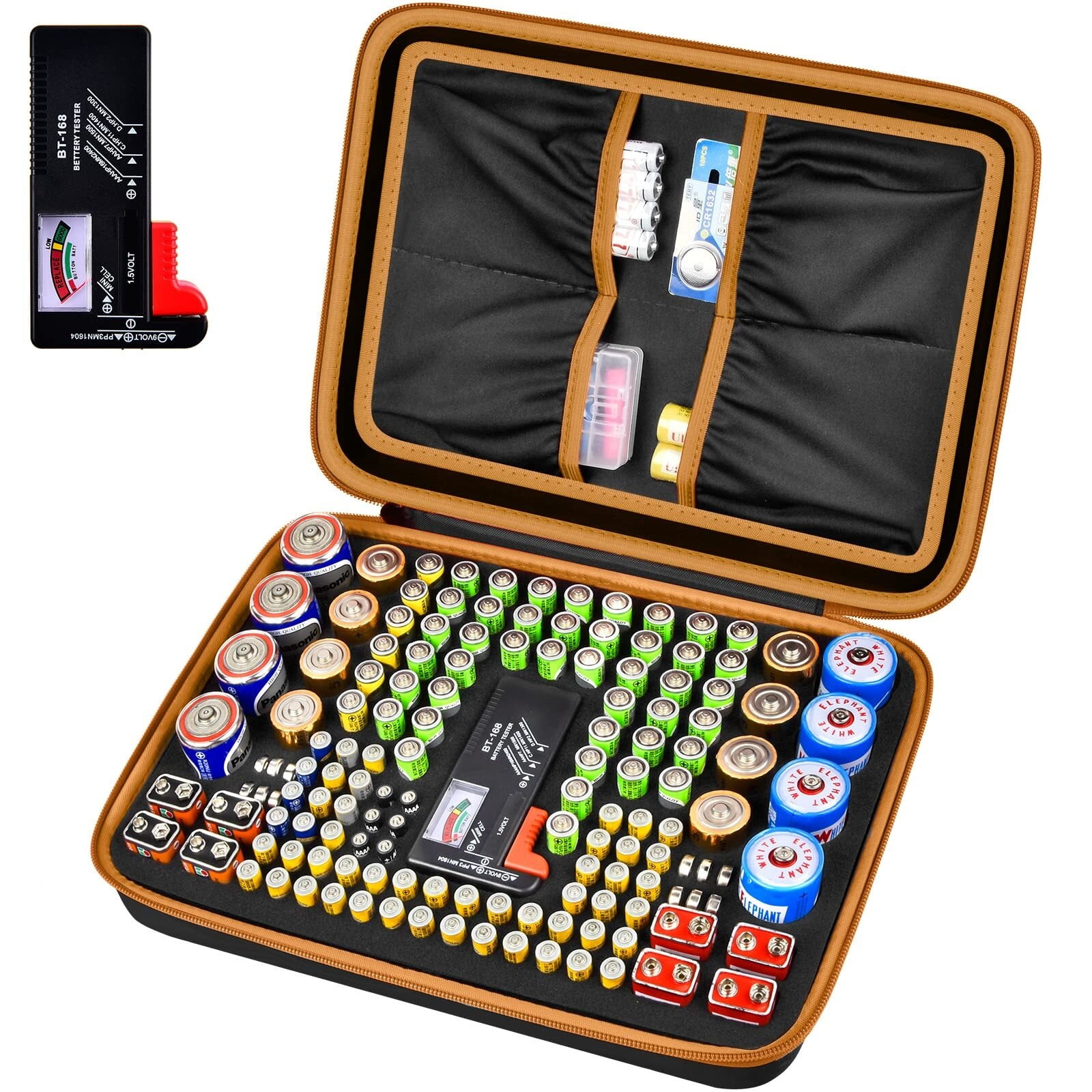 Hard Battery Organizer Storage Box, Carrying Case Bag Holder - Holds ...