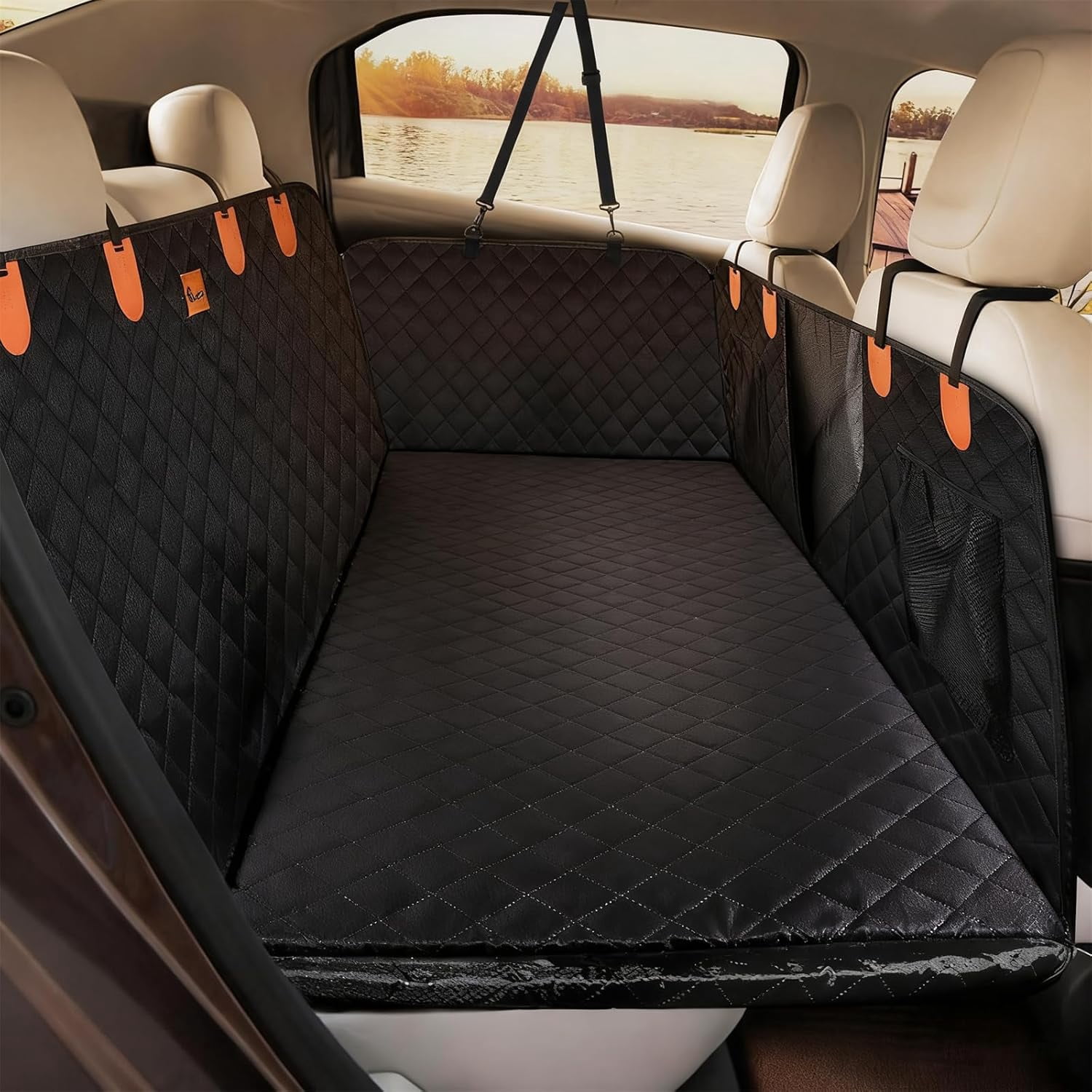 Hard Bottom Dog Car Seat Extender, Rigid Non-Collapse Platform Bridge ...