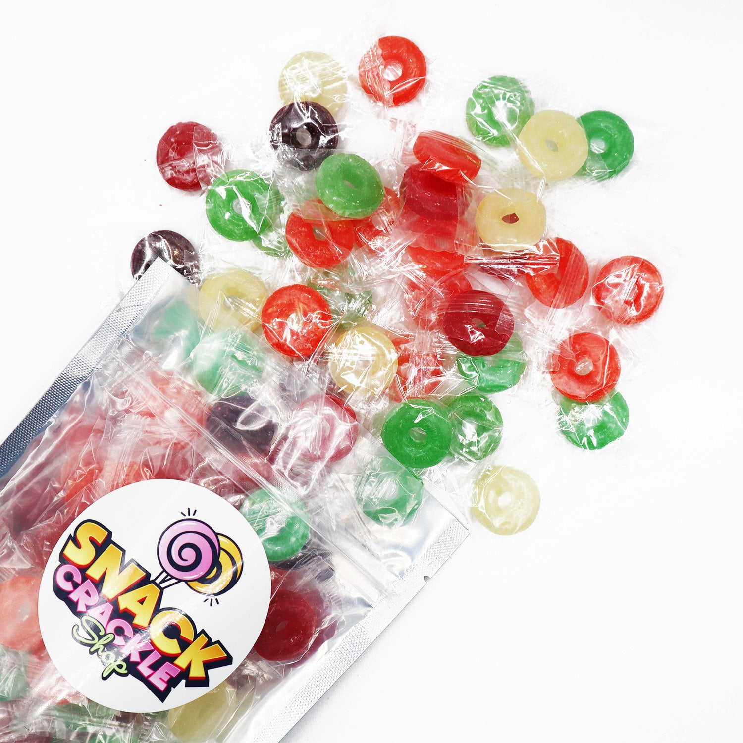 Hard Candy Rings Bulk 1lb Bag of 5 Flavors of Hard Candy O's- Cherry ...