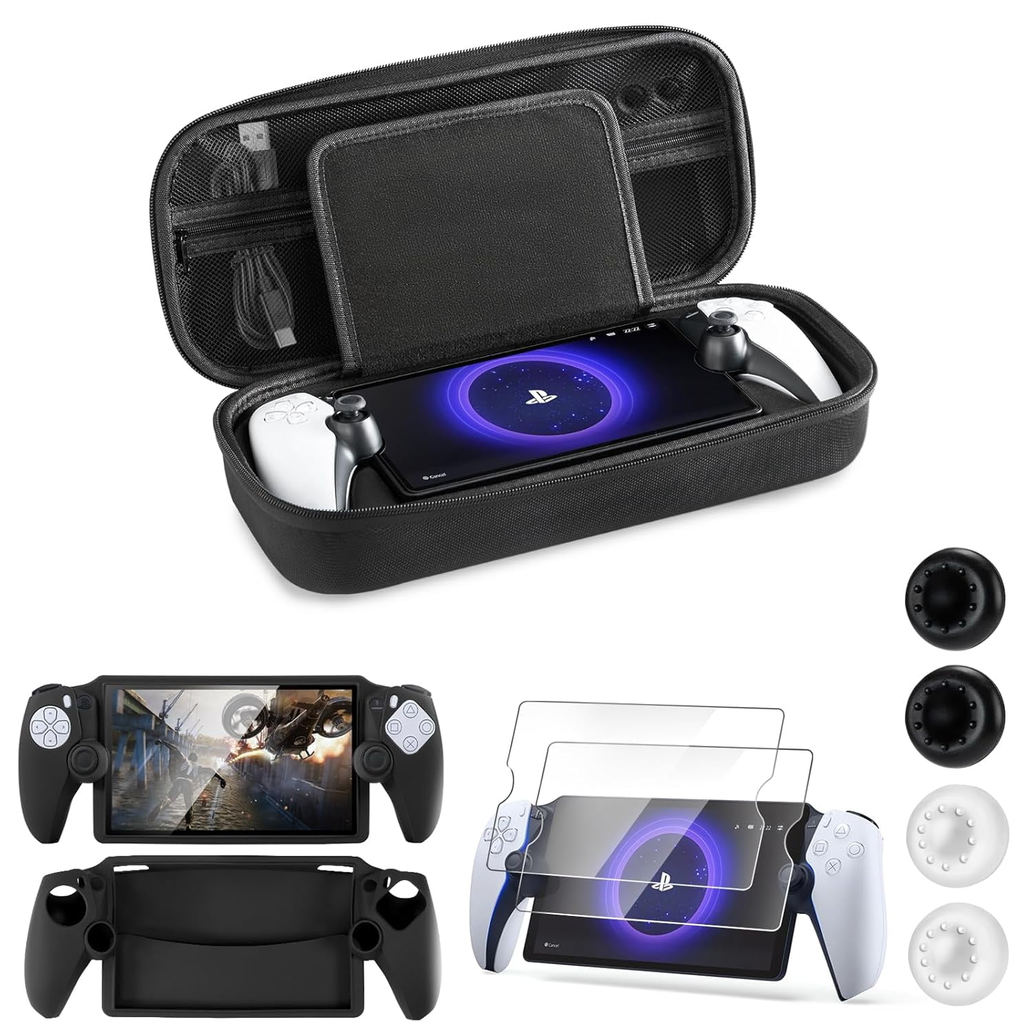 Hard Carrying Shell Case For PlayStation Portal Remote Player - With 2 ...