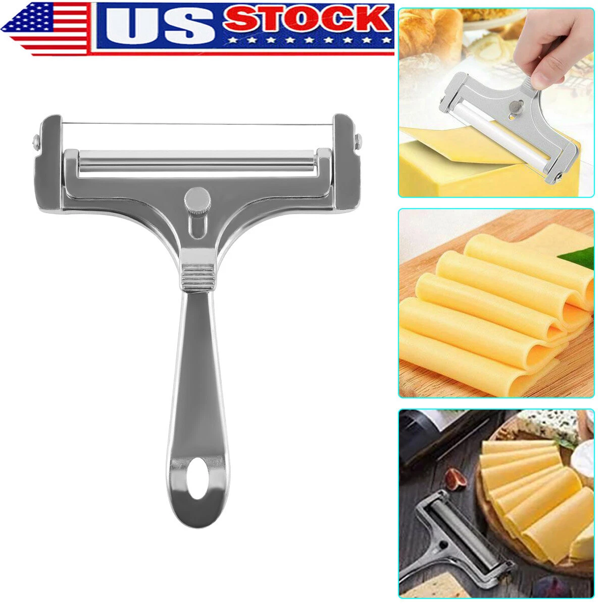 Hard Cheese Slicer Adjustable Stainless Steel Wire Cutter Kitchen ...