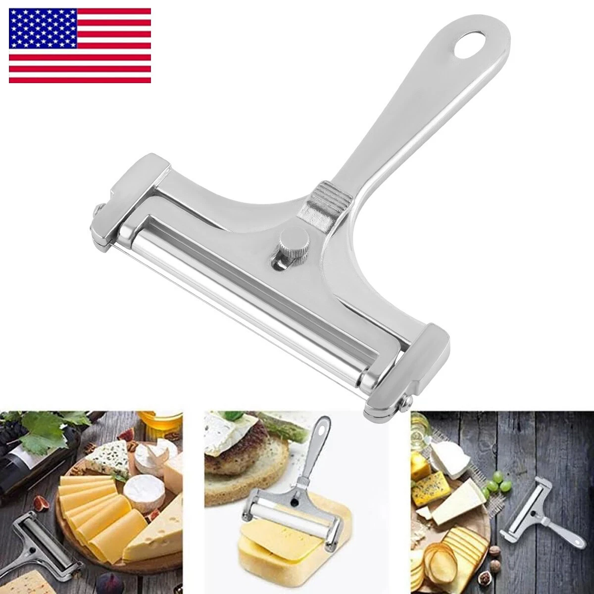 Hard Cheese Slicer Adjustable Stainless Steel Wire Cutter Kitchen ...