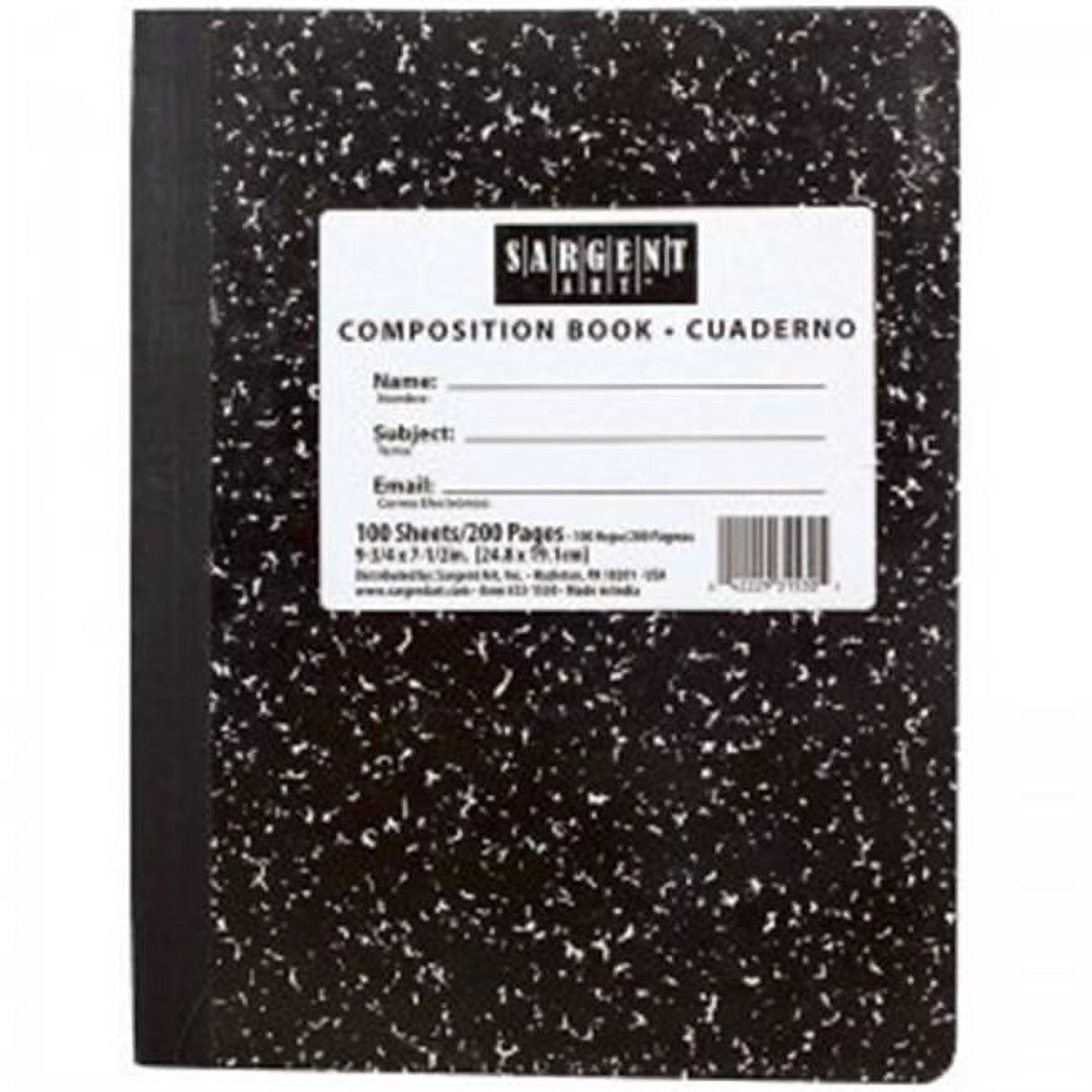 Hard Cover Composition Book, Wide Ruled, 7.5" x 9.75", 100 Sheets, Pack ...