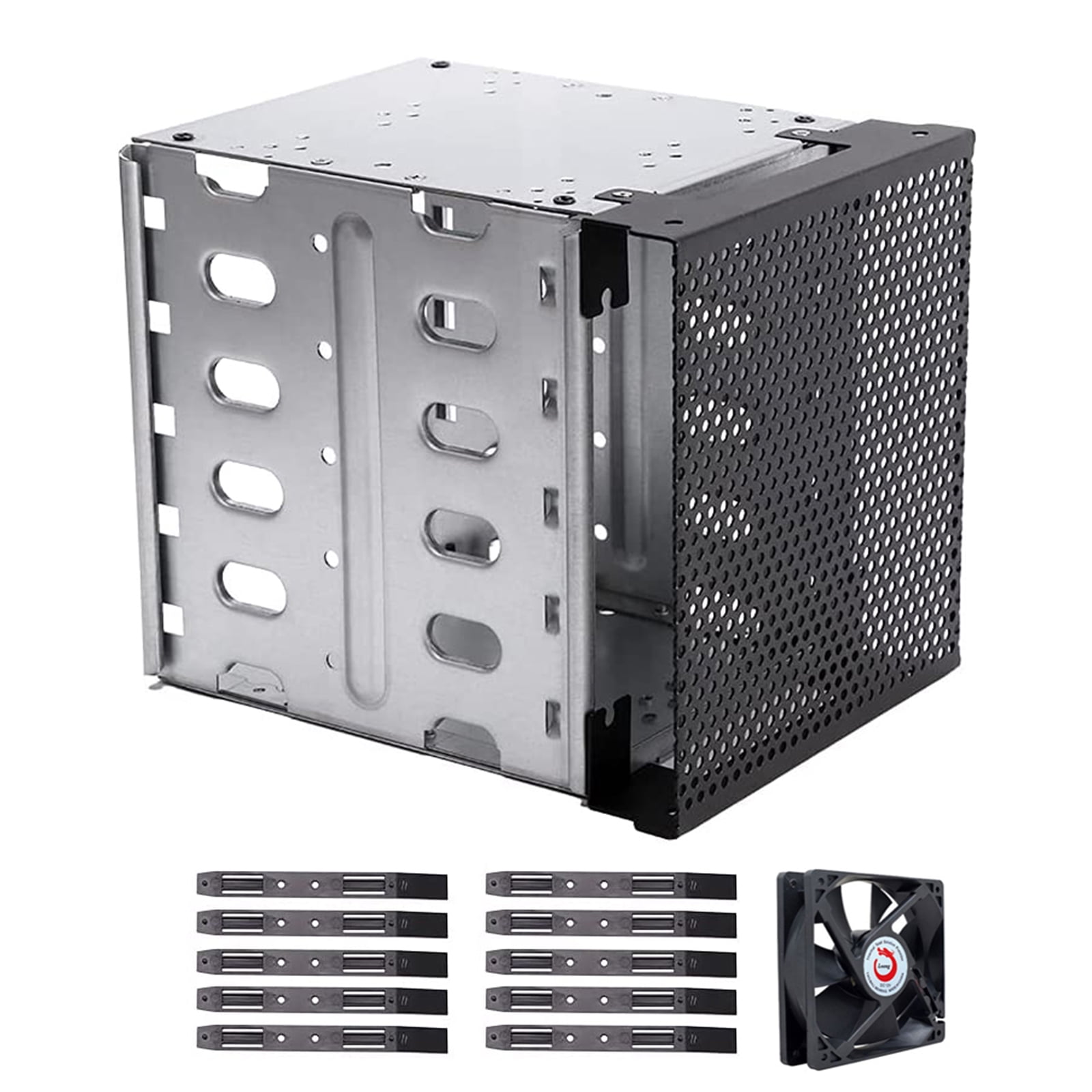 Hard Drive Cage,Stainless Steel Cage Hard Drive Tray Rack with Fan ...