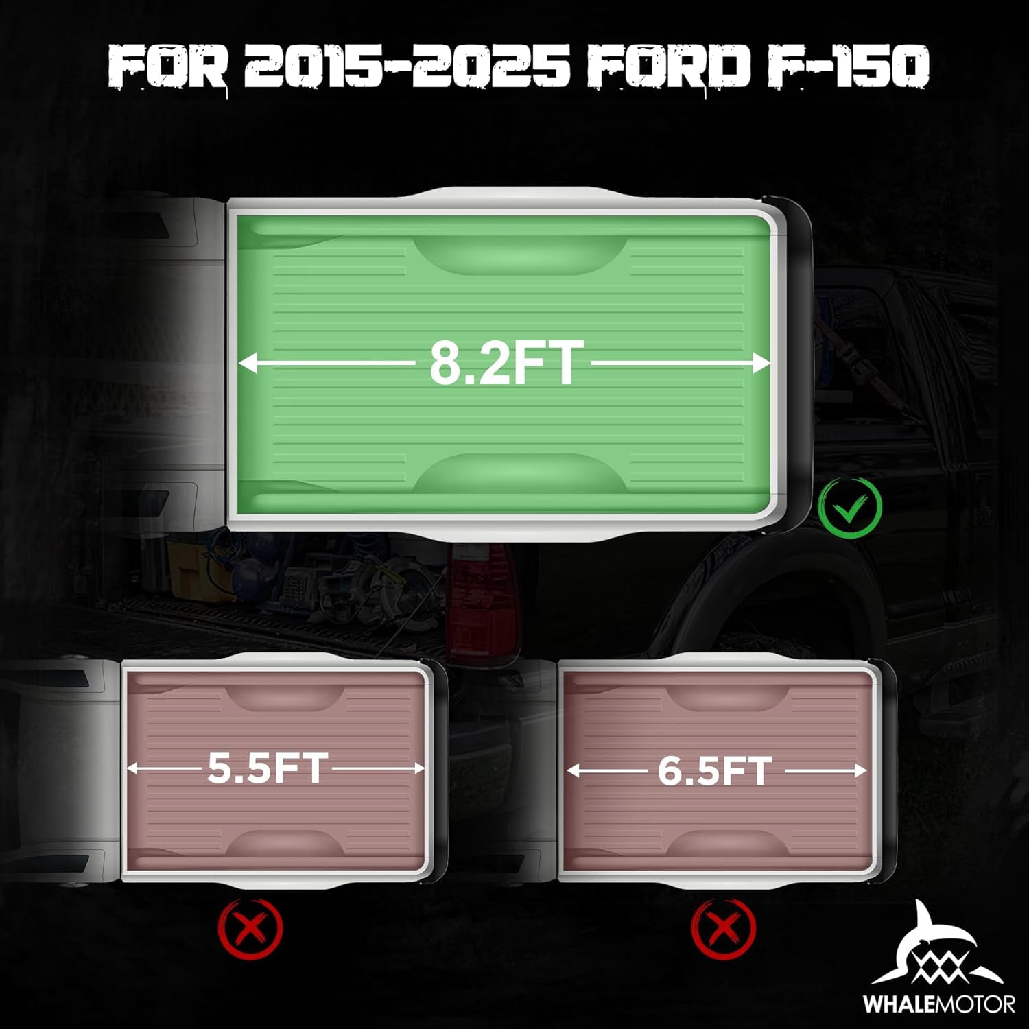 Hard Folding Truck Bed Tonneau Cover Compatible with 2015-2025 F150 F ...