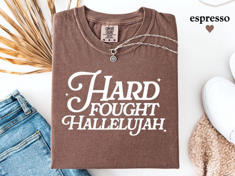 Hard Fought Hallelujah Gift for Her, Retro Christian Gifts, Bible Verse ...
