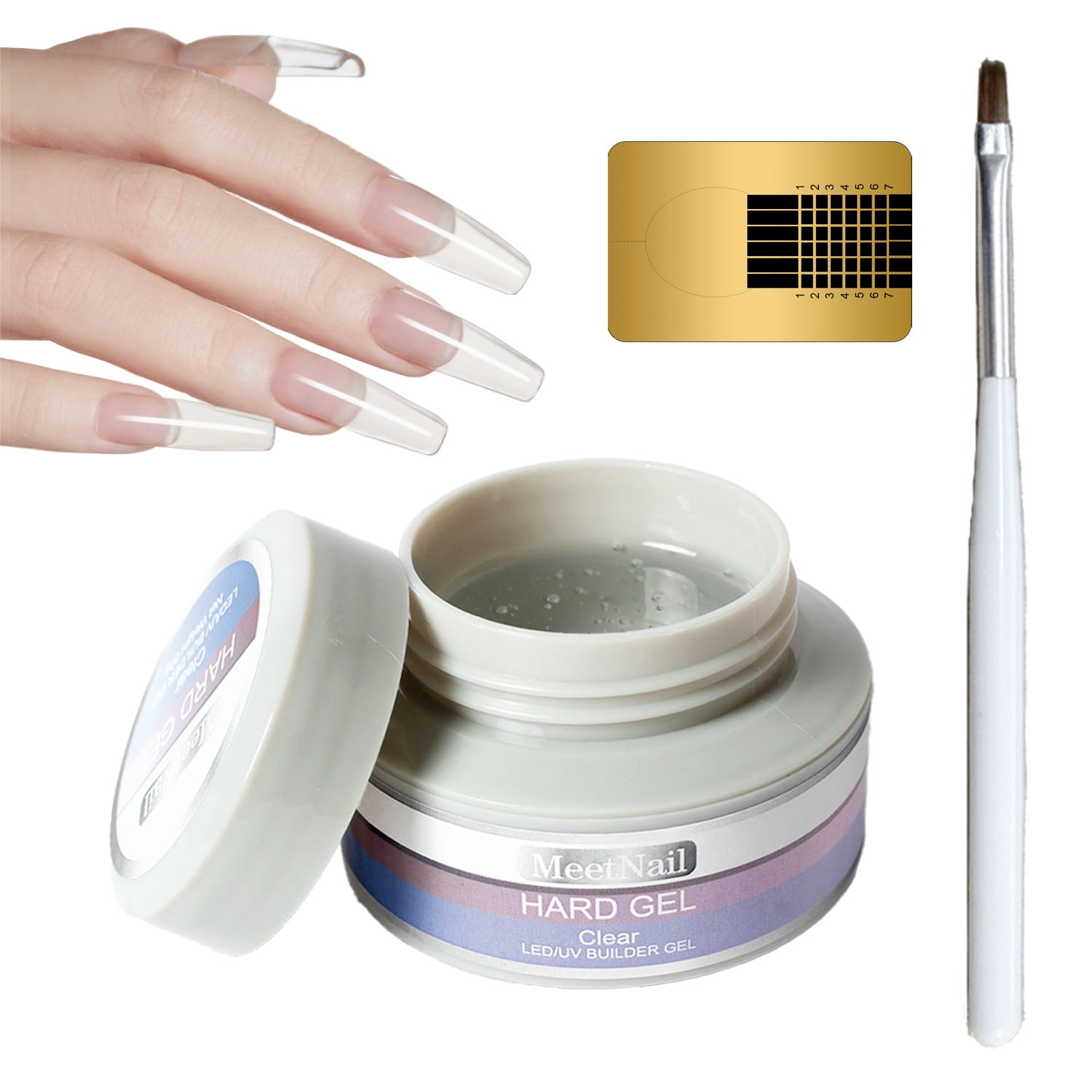 Hard Gel, LED/UV Builder Gel - Clear, Strong Acrylic Finish, Perfect ...