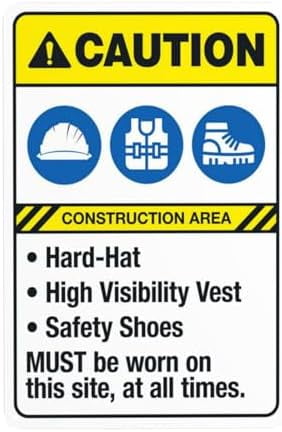 Hard-Hat High Visibility Vest Safety Shoes Warning Sign, Construction ...
