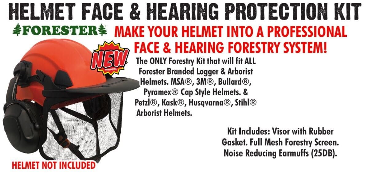 Hard Hat to Forestry Helmet Conversion Kit 25 db muffs face shield ...
