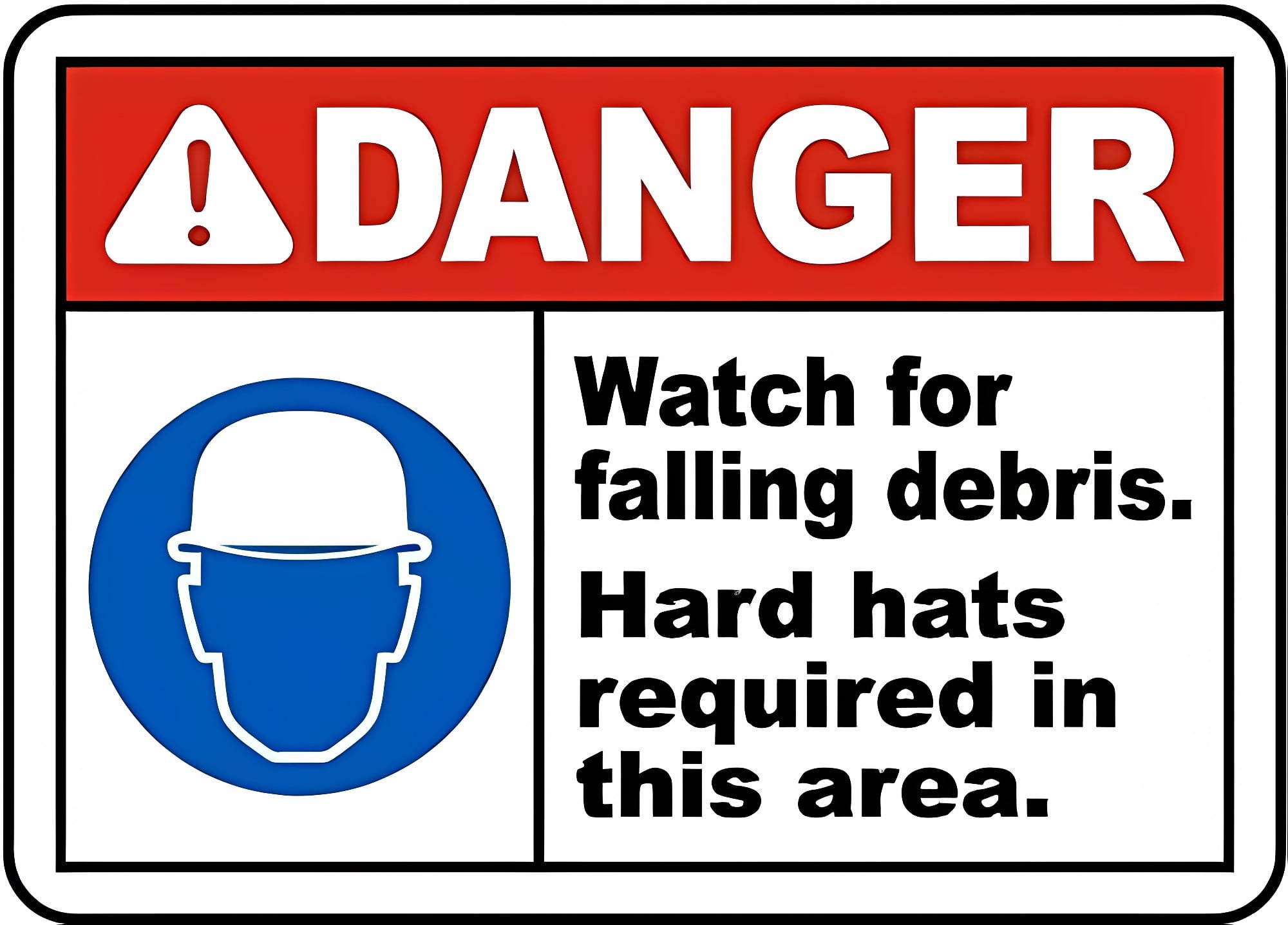 Hard Hats Required in This Area Sign - 8"x12" Vintage Metal Warning ...