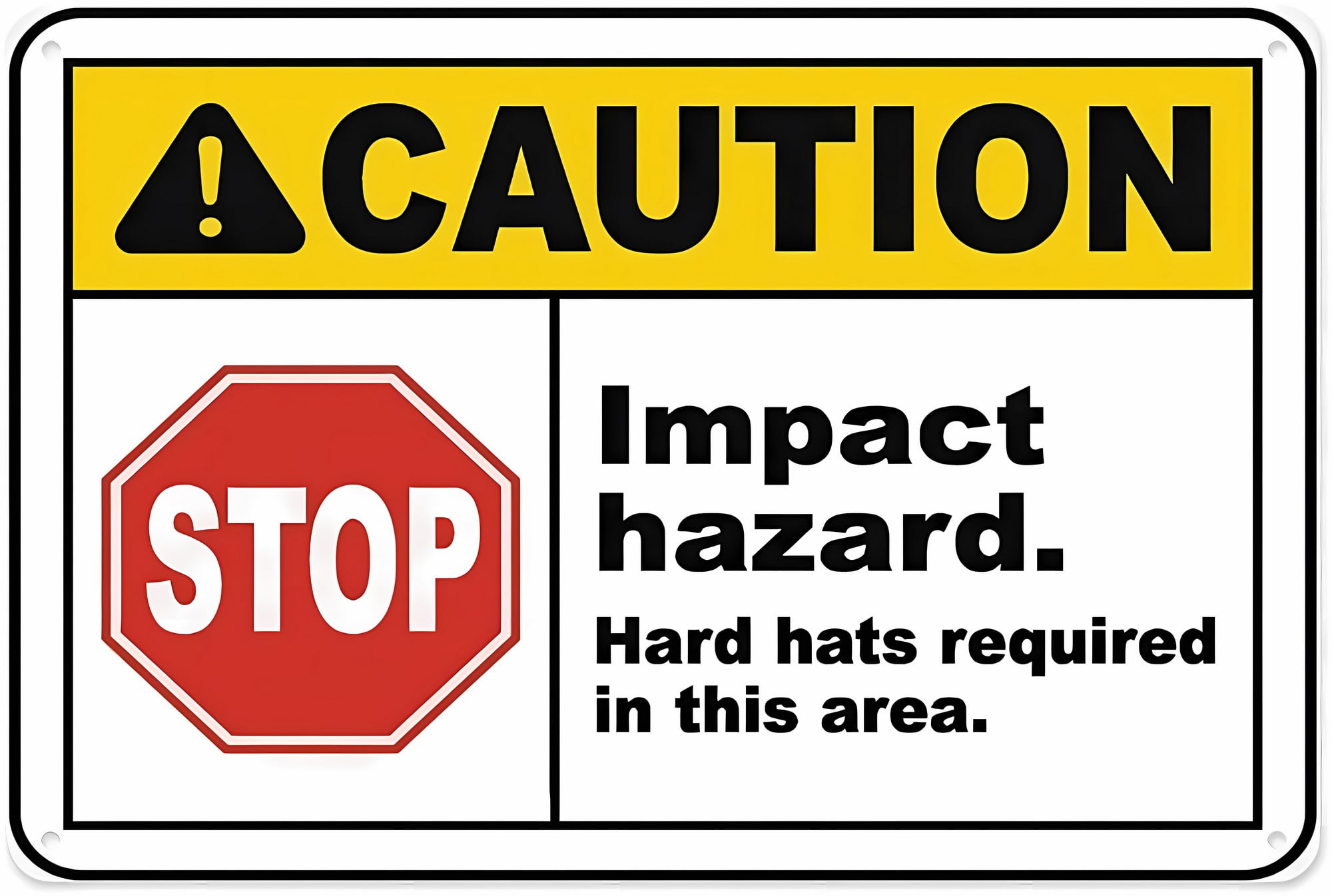 Hard Hats Required in This Area Sign - 8"x12" Vintage Metal Warning ...