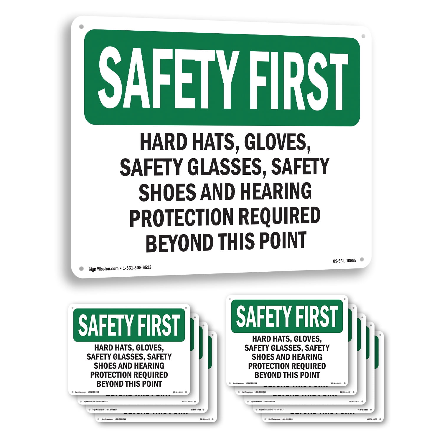 Hard Hats Safety Glasses Steel Toe Boots OSHA SAFETY FIRST Rigid ...