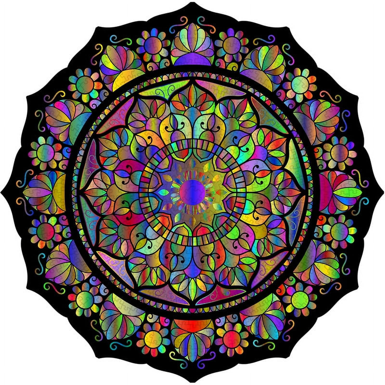 Hard Impossible Round Puzzles 1000 Piece, Colorful Mandala,Challenging ...