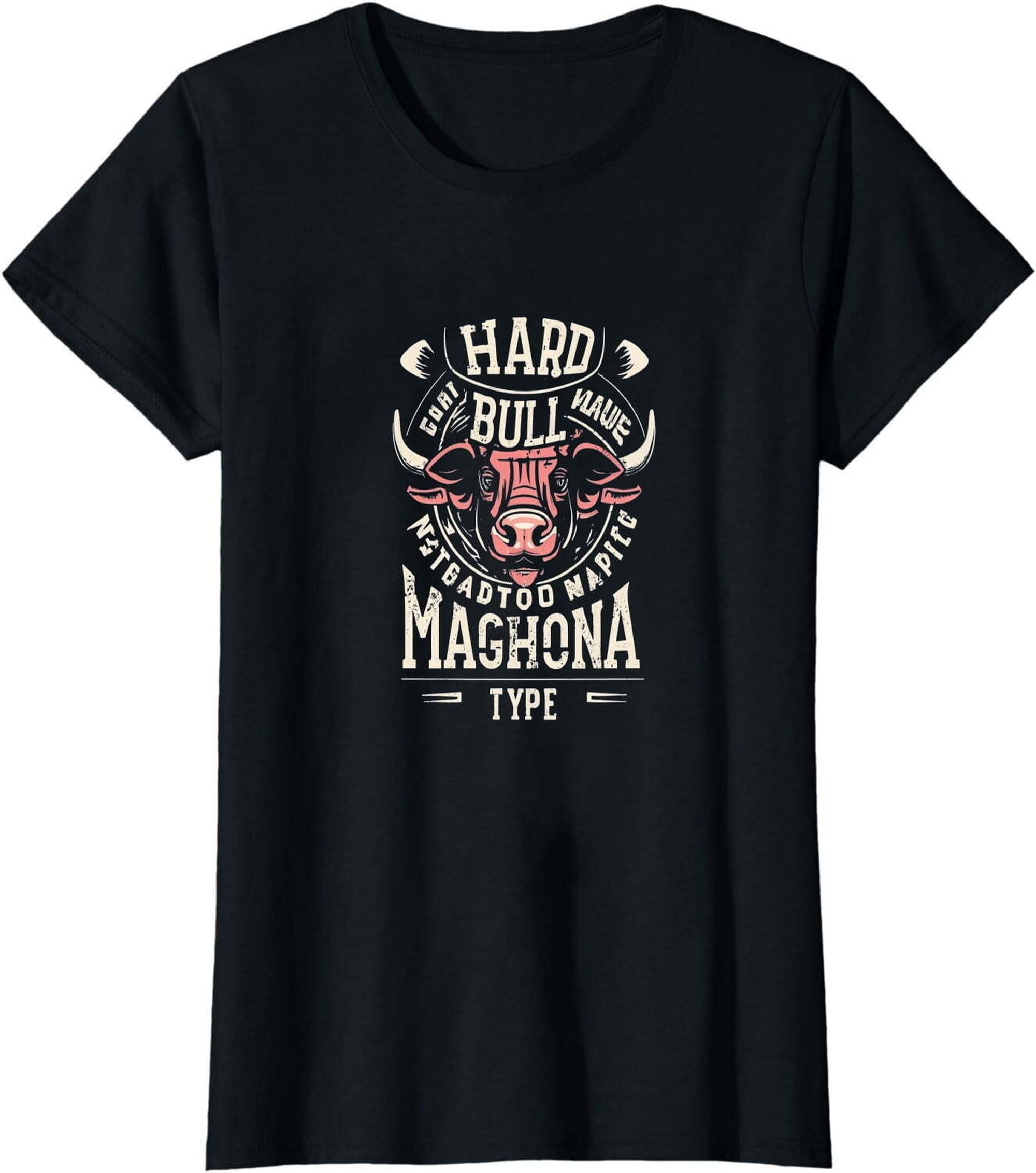 Hard Mashona Type Fitness Bull T Shirt Black Tee