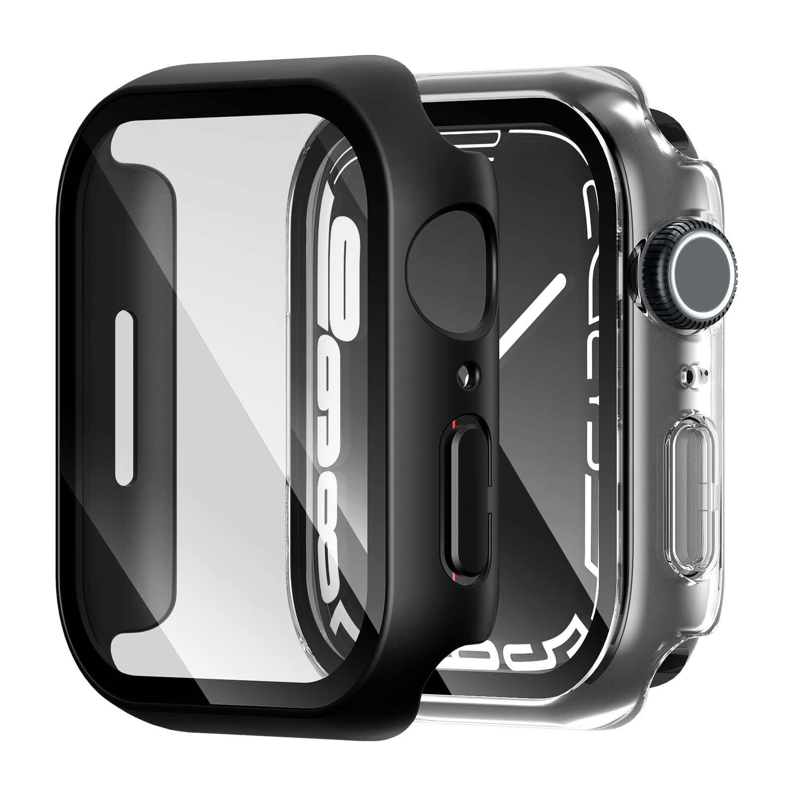 2 Pack Hard PC Case with Tempered Glass Screen Protector Compatible ...