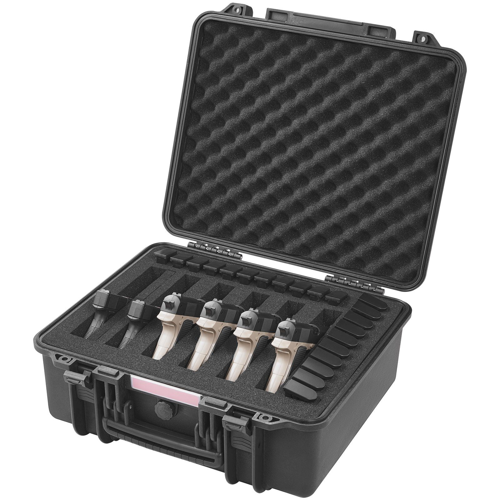 Hard Pistol Cases with Pre-cut PU Foam Lockable Pistol Case for 6 ...