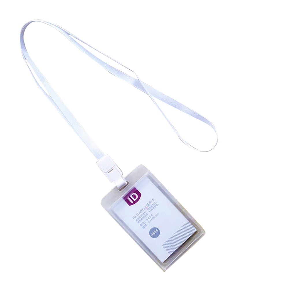 Hard Plastic Pocket ID Card Credit Badge Name Tag Holder Neck Strap ...