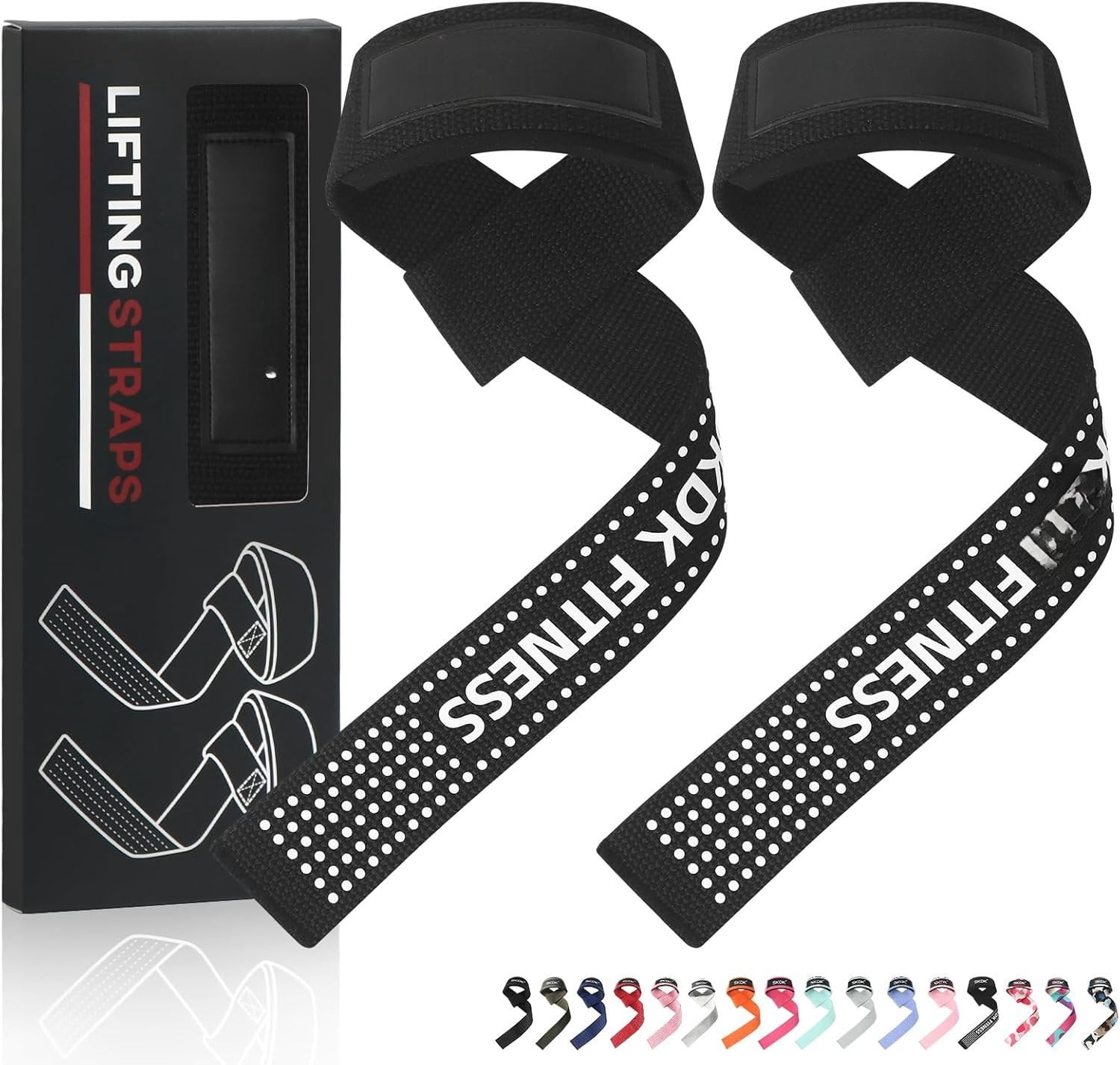 Hard Pull Wrist Lifting Straps Grips Band-Deadlift Straps with Neoprene ...