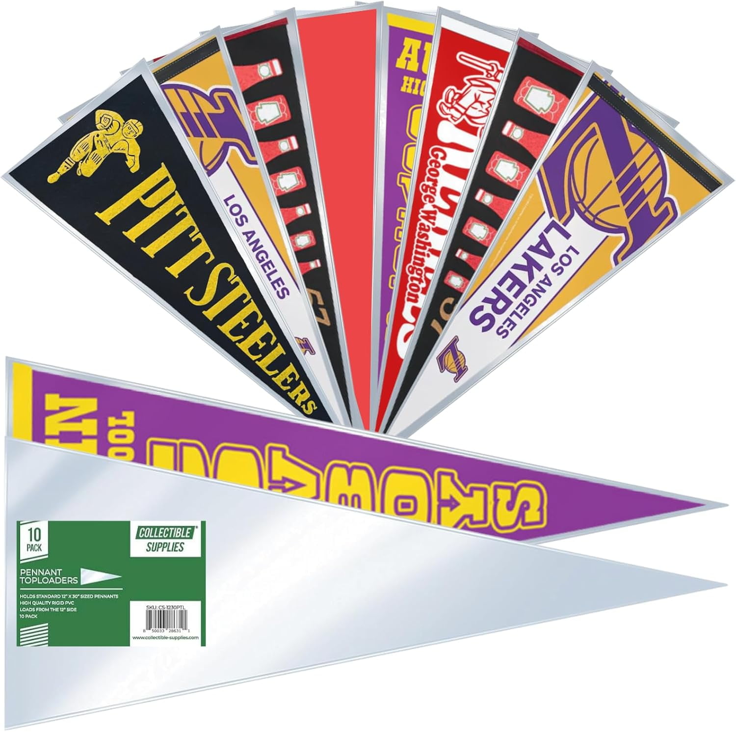Hard Rigid Pennant Toploaders | 12" x 30" Plastic Pennant Holders ...