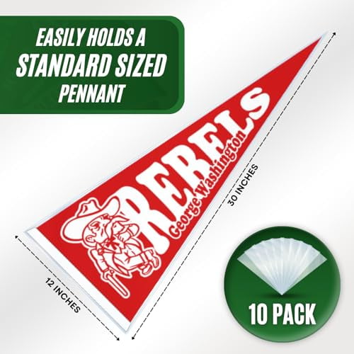 Hard Rigid Pennant Toploaders | 12" x 30" Plastic Pennant Holders ...