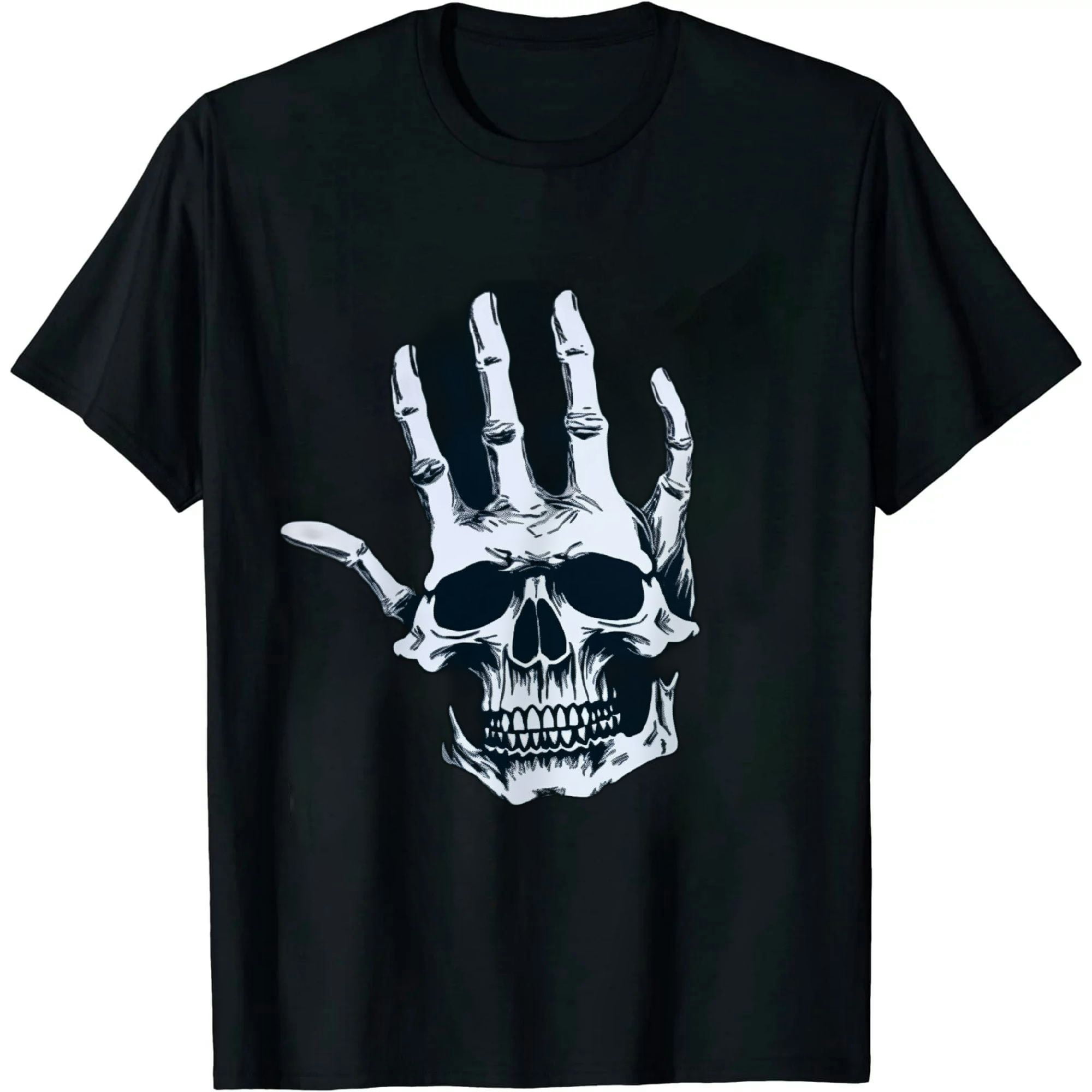 Hard Rock Skull Horn Hands Heavy Metal Gothic T-Shirt - Walmart.com