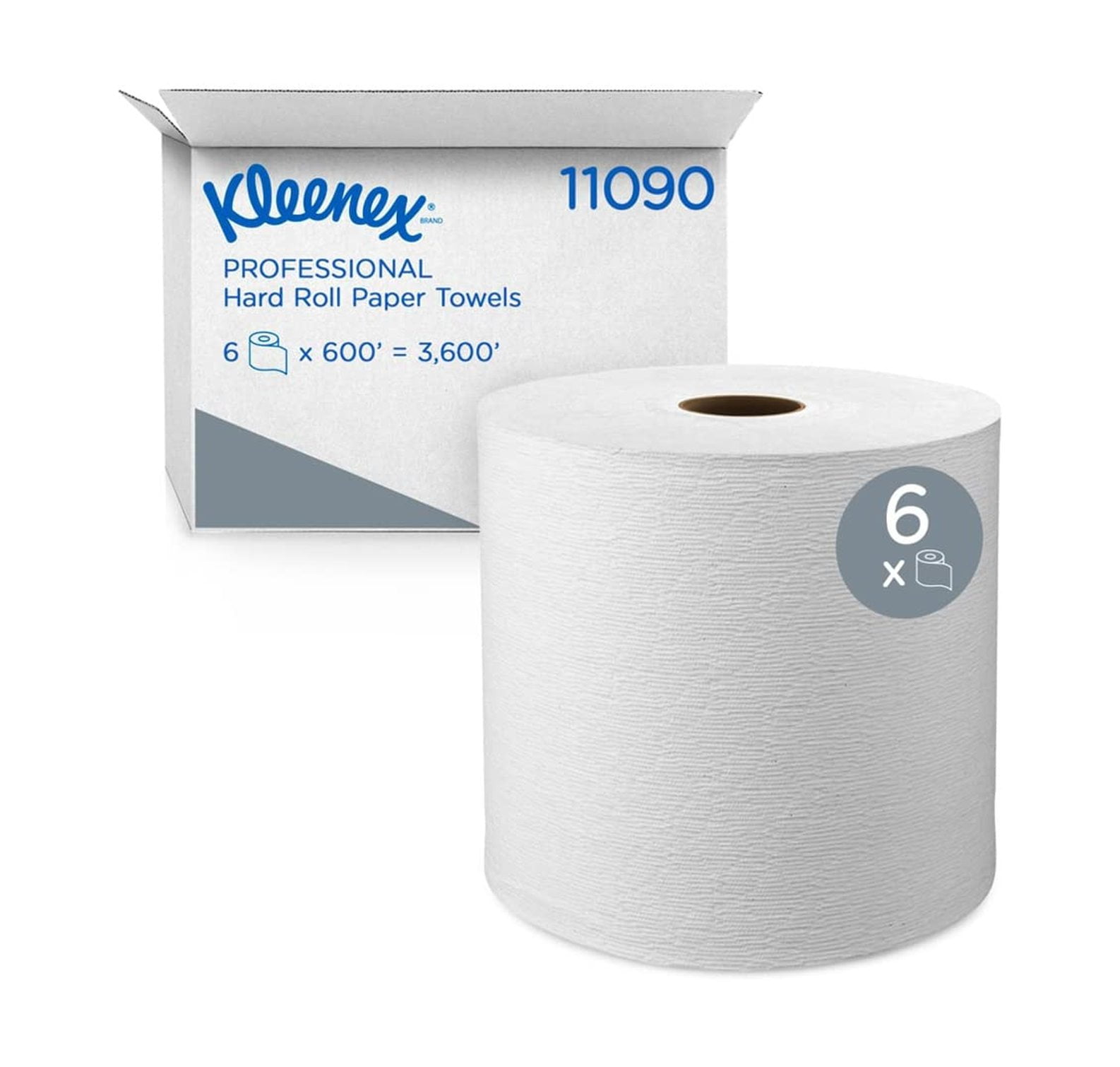 Hard Roll Towels - 6 Roll Case, 600ft x 8in White Paper Towels, FSC ...
