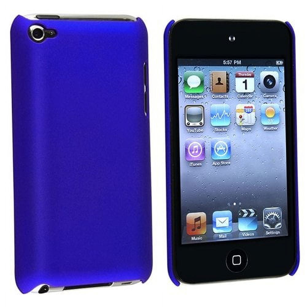 Hard Rubberized Rear-only Case for iPod Touch 4th Gen - Blue - Walmart Business Supplies