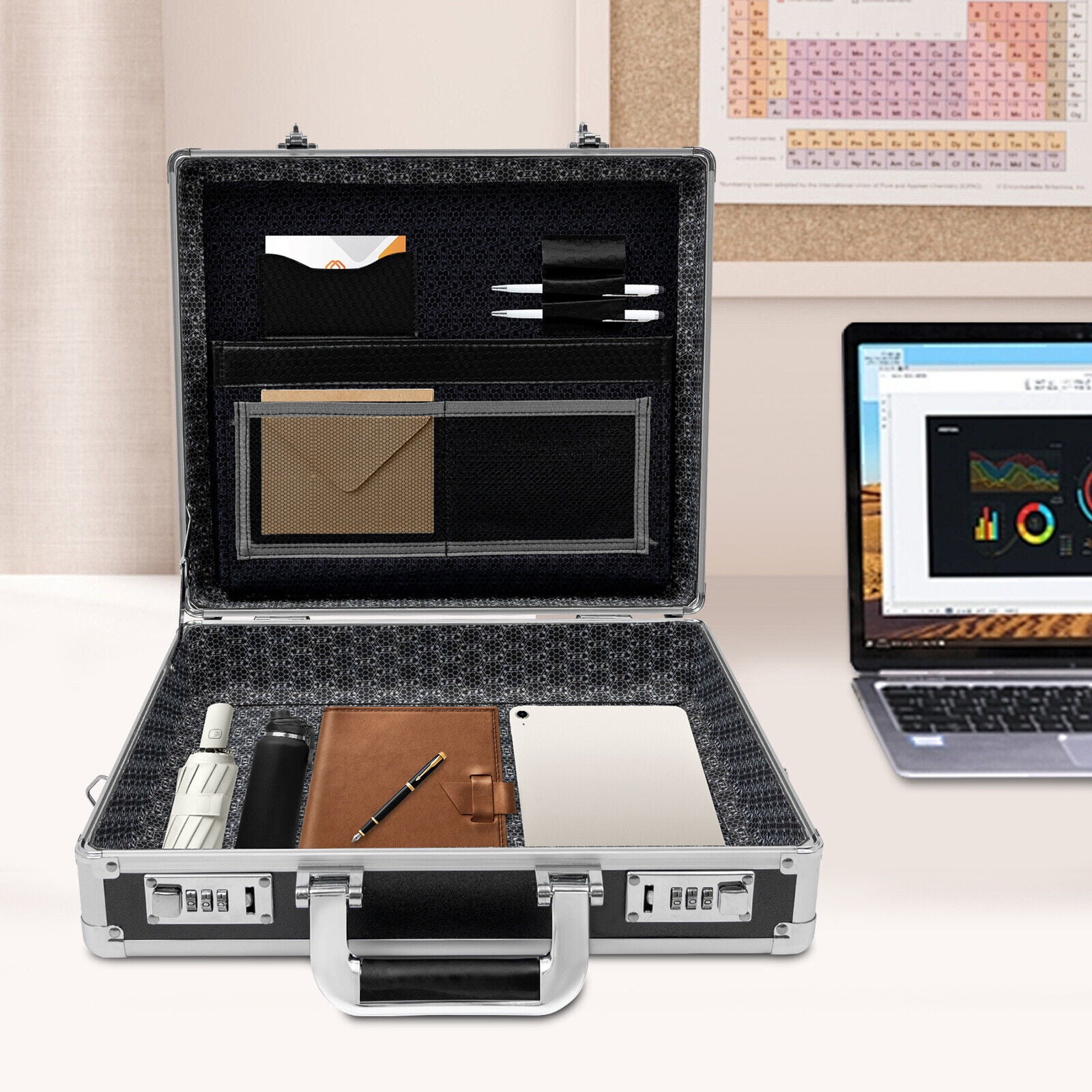 Hard Security Briefcase with Dual Combination Locks for Bussiness Men ...