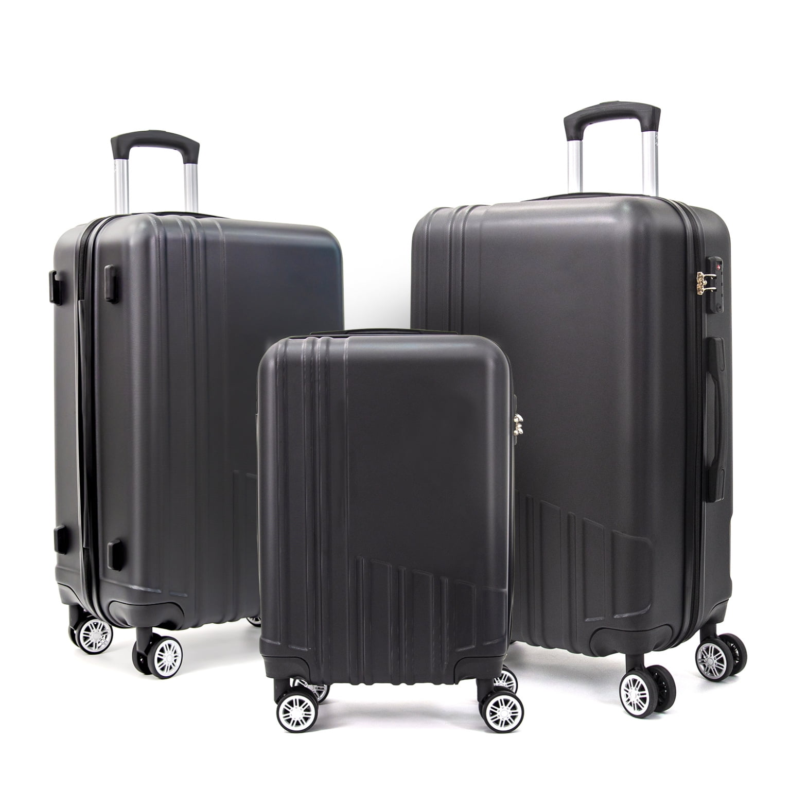 Hard Shell 3 Piece Luggage Set, 20/24/28 inches ABS Suitcase with TSA ...