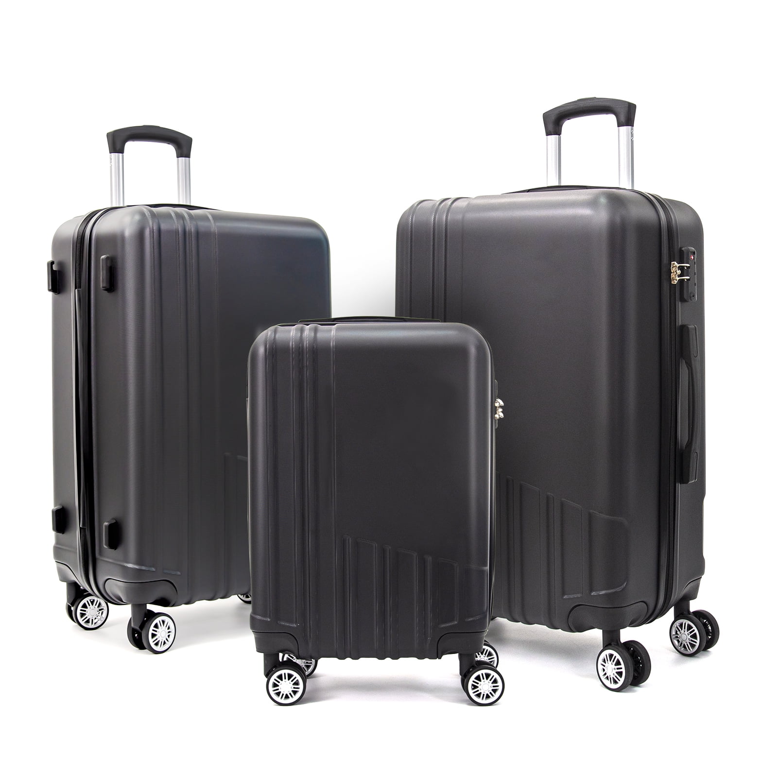 Hard Shell ABS 3 Piece Luggage Sets (20/24/28 inches), with TSA Lock ...