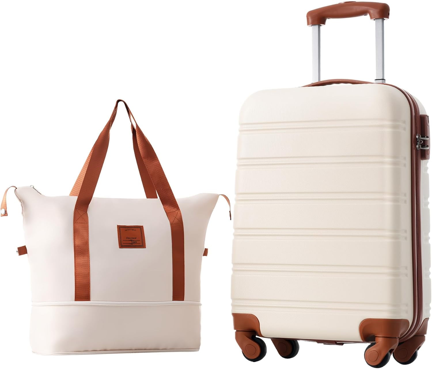 Hard Shell Carry on Luggage Set with Spinner Wheels, 2 Piece Suitcase ...